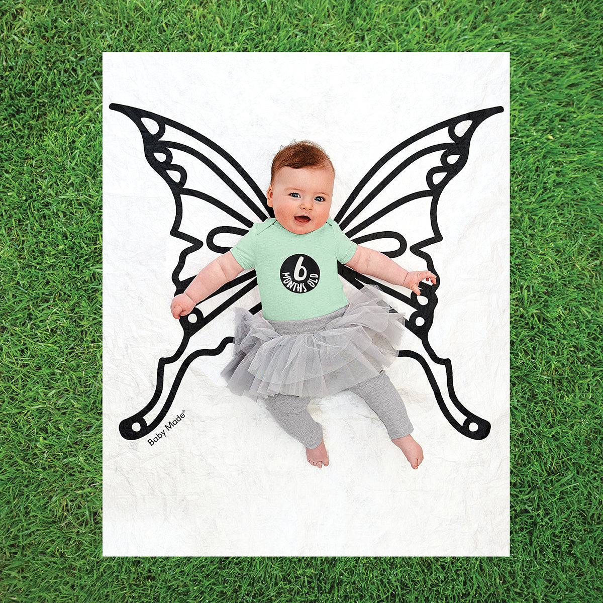 Milestone Baby Backdrop - Butterfly Scene & Monthly Stickers – BABY MADE