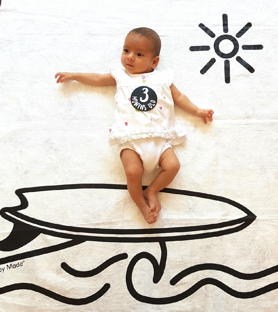 Milestone Baby Backdrop – Surfer Scene & Monthly Stickers – BABY MADE